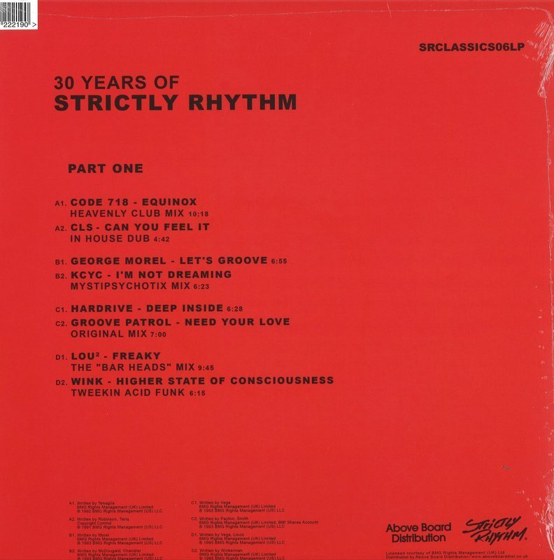 30 Years Of Strictly Rhythm Part One Strictly Rhythm | Side One