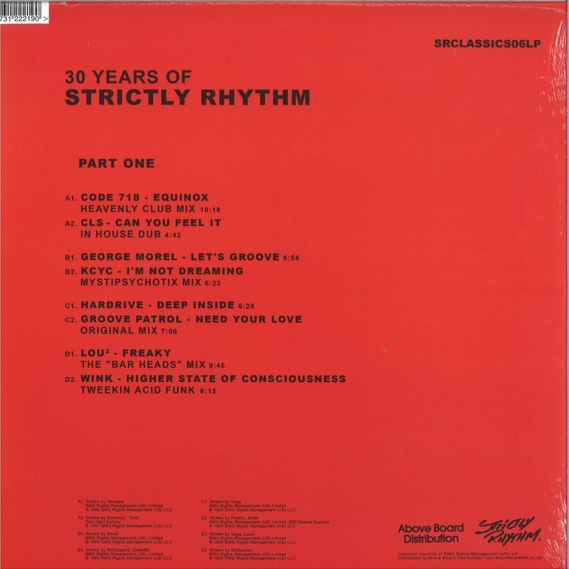 30 Years Of Strictly Rhythm Part One (Red Vinyl Repress) Strictly ...